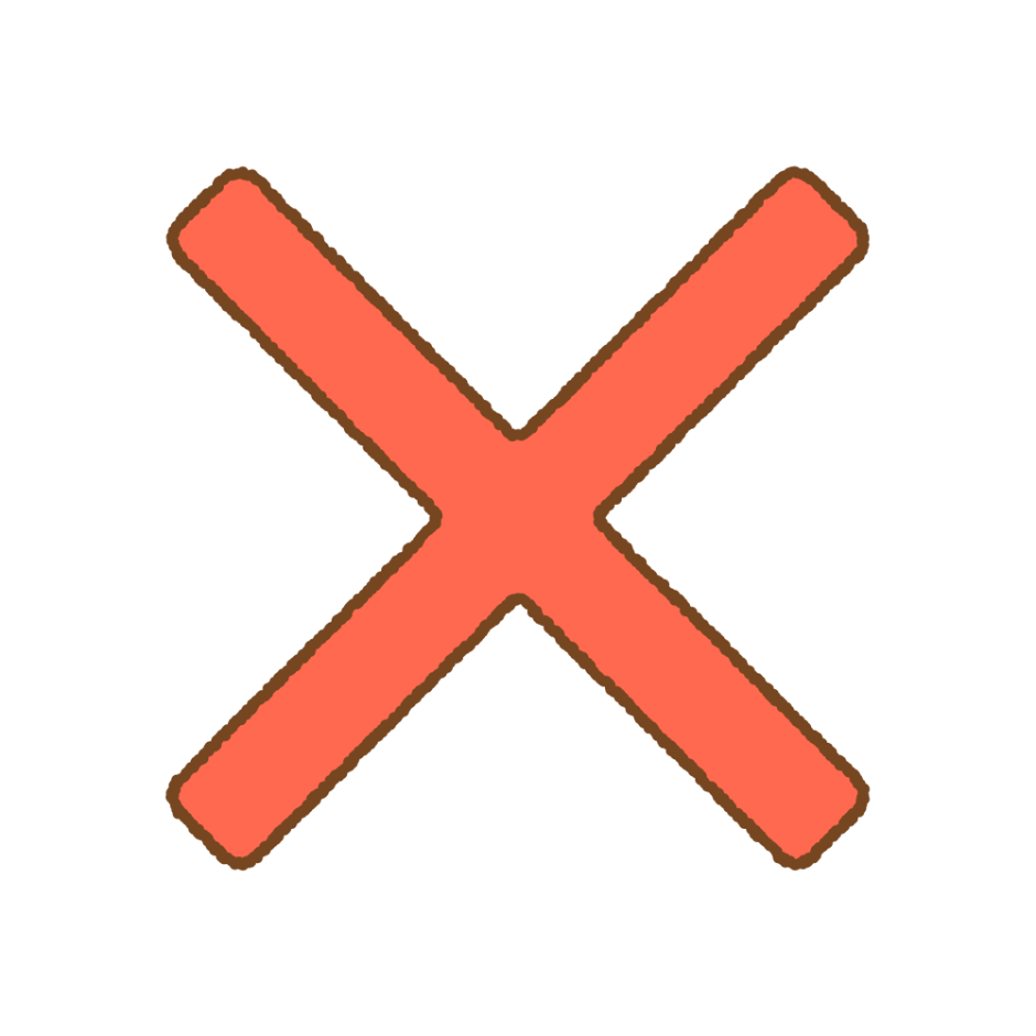 バツの記号のイラスト | 商用OKの無料イラスト素材サイト ツカッテ