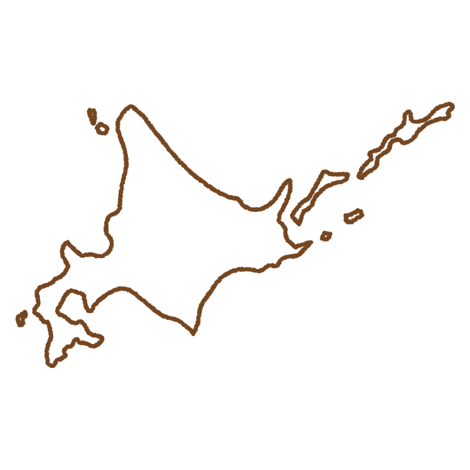 簡略化した北海道の地図のイラスト | 商用OKの無料イラスト素材サイト ツカッテ