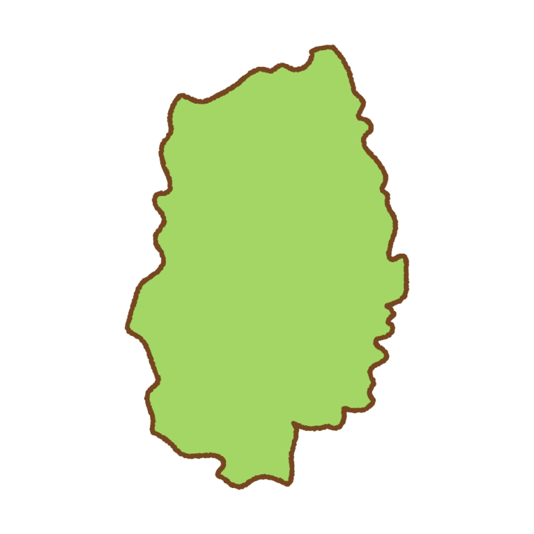 簡略化した岩手県の地図のイラスト 商用okの無料イラスト素材サイト ツカッテ