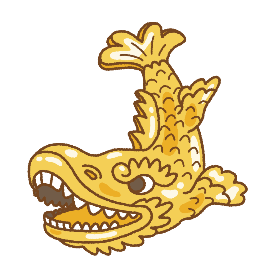 金のしゃちほこのイラスト | 商用OKの無料イラスト素材サイト ツカッテ